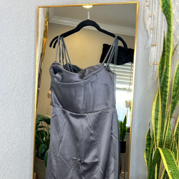 House of CB | Dresses | House Of Cb Violette Shadow Grey Satin Fishtail ...